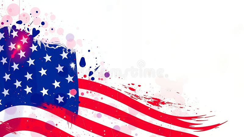American Flag with Paint Splatter Effect Stock Illustration ...
