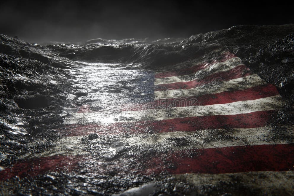 American Flag Painted on a Wet Surface Stock Image - Image of iconic ...