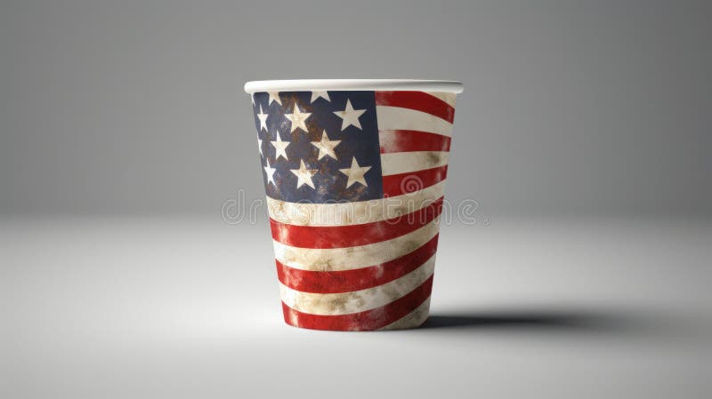 American Flag on the Paper Coffee Cup Stock Illustration - Illustration ...