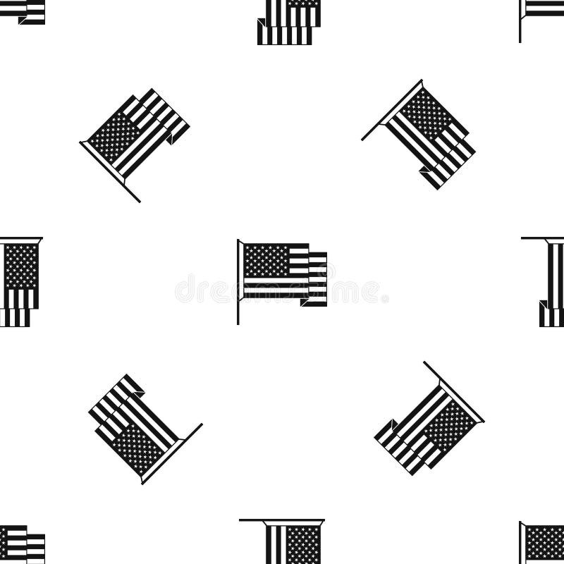American Flag Pattern Seamless Black Stock Vector - Illustration of ...