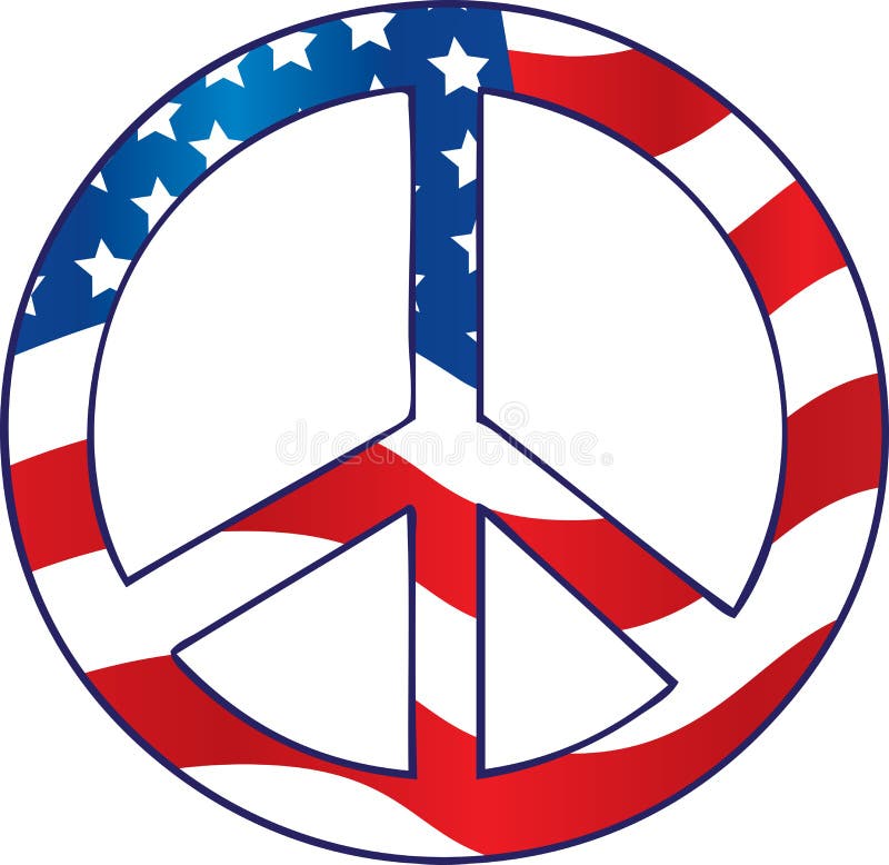 American Flag Peace Sign stock illustration. Illustration of america ...