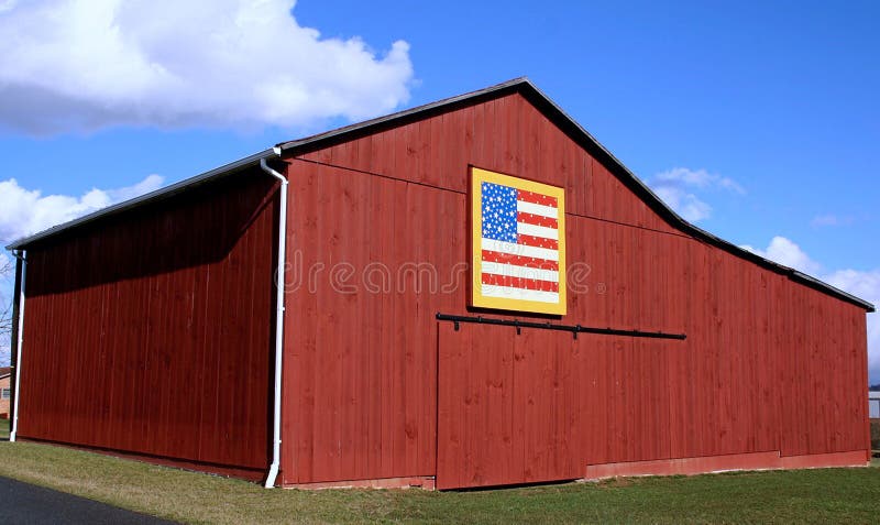 American Flag Quilt Barn stock image. Image of country - 16256883