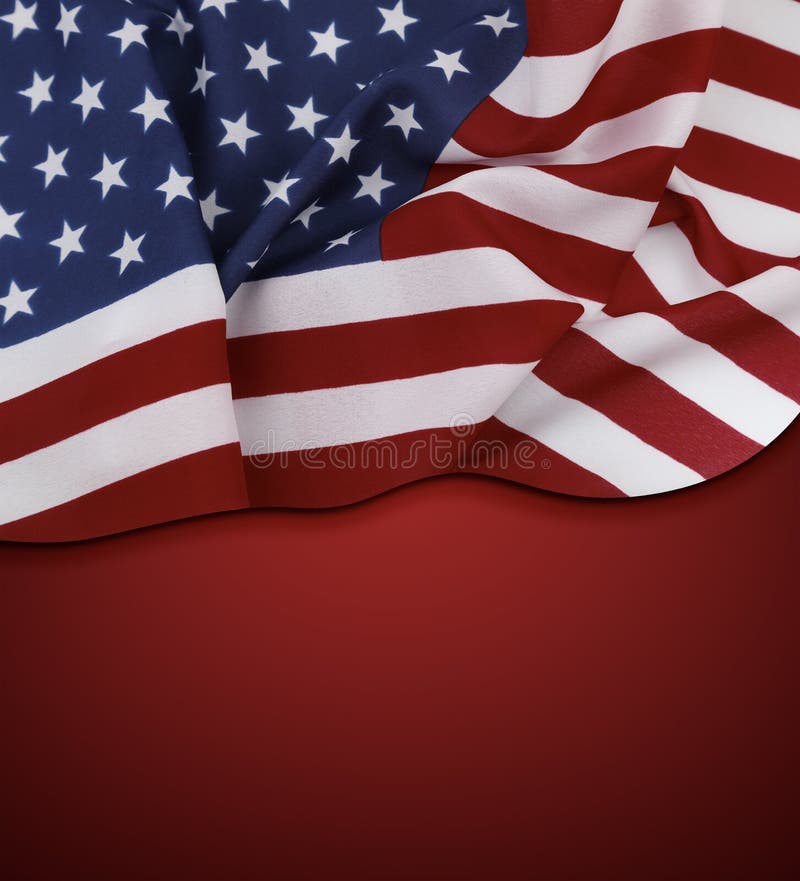 American flag on red stock photo. Image of patriot, background - 204512898