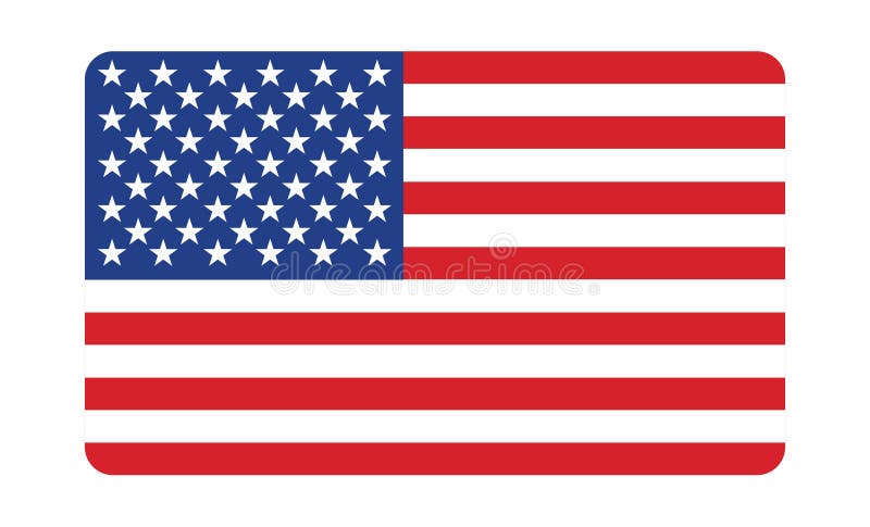 American Flag in Rounded Square Stock Vector - Illustration of ...