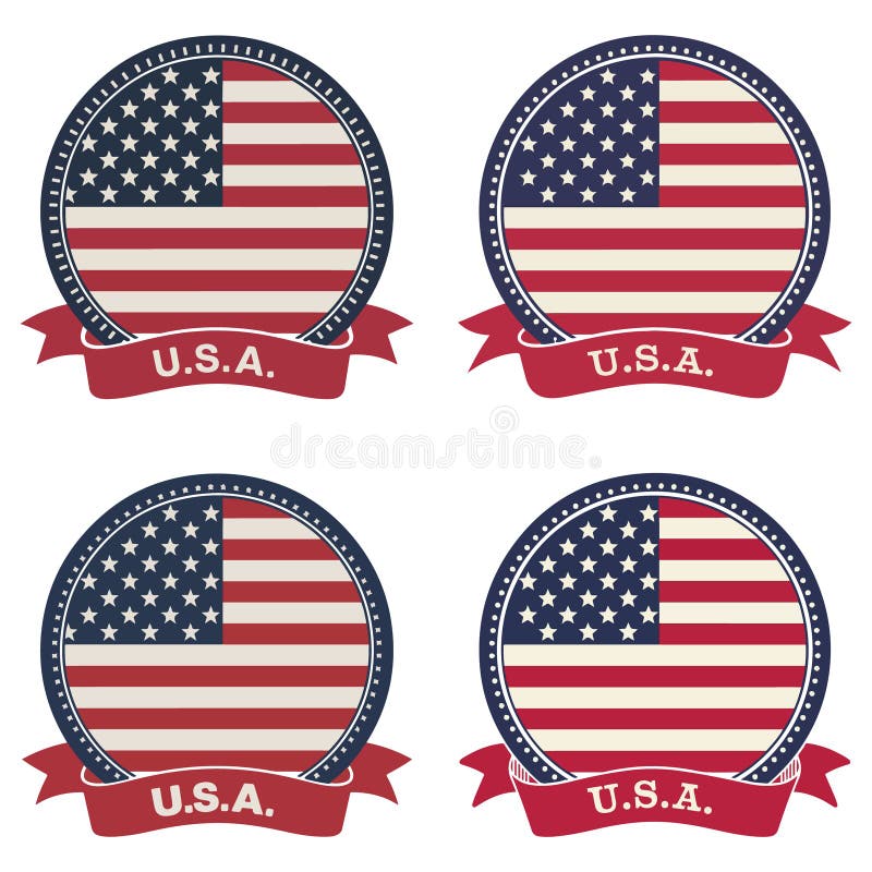 American Flag Roundel Stars in a Circle and Stripes. Stock Vector ...