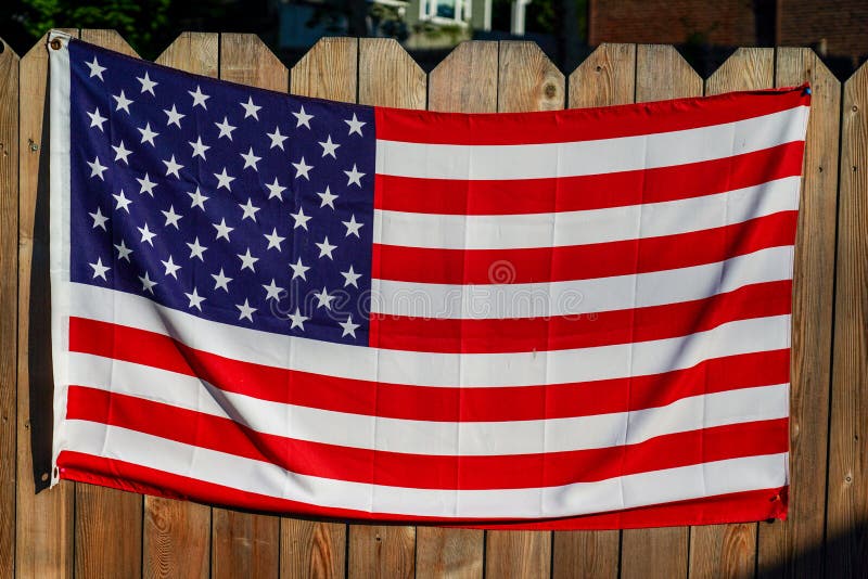 The American Flag in Rural Town Stock Image - Image of holiday, flying ...