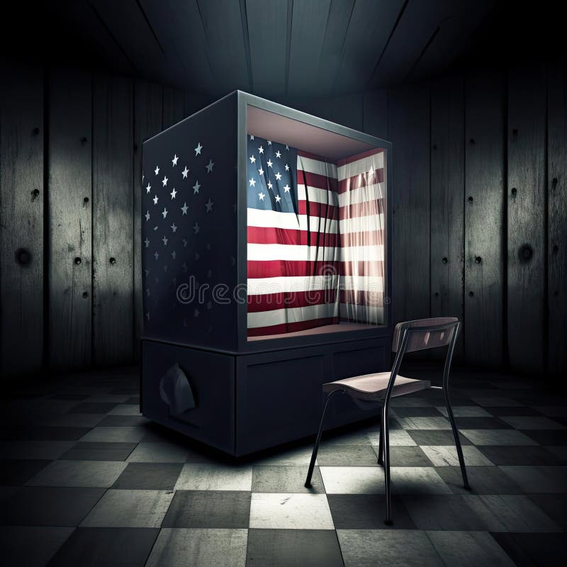 American Flag in a Safe Box, 3D Render Stock Illustration ...