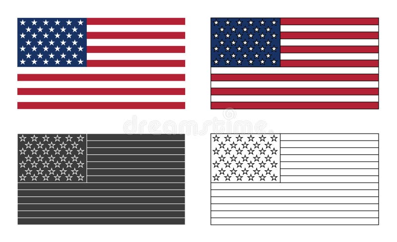American Flag Set. Vector Image of American Flag Stock Vector ...