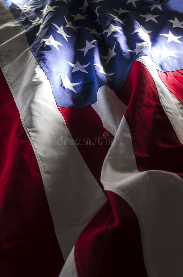 American flag in shadows stock photo. Image of shadow, tree - 877672