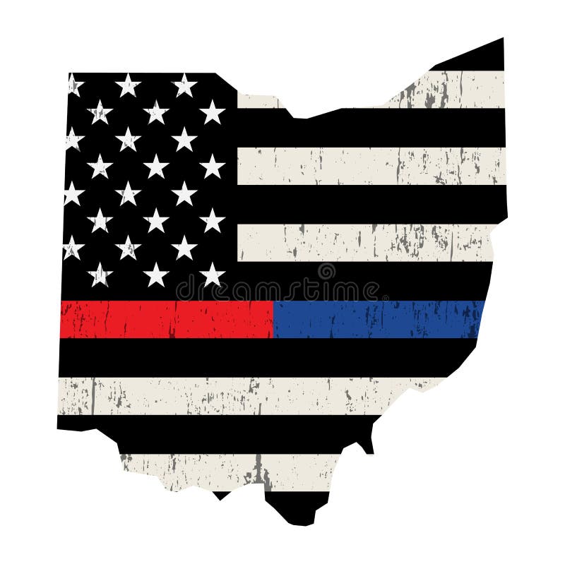 State of Ohio Police Support Flag Illustration Stock Illustration ...
