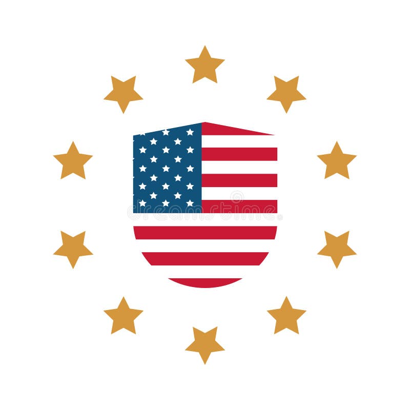 American flag shield stock vector. Illustration of emblem - 213192647