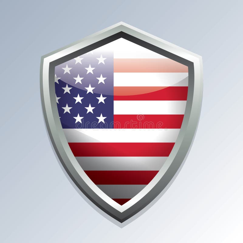 American Flag Shield. Vector Illustration Decorative Design Stock ...
