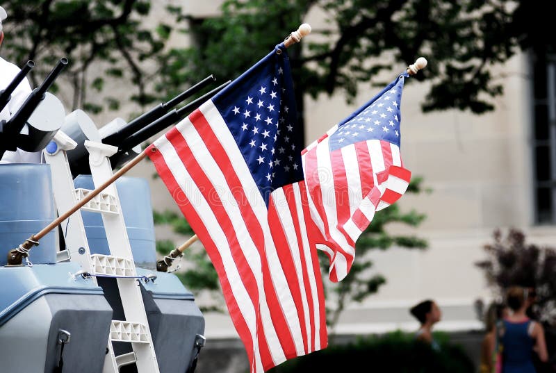 American Flag Show on 4th of July Parade Stock Photo - Image of ...