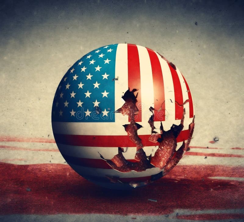 American Flag Simulating the Bursting of the Speculative Bubble Ai ...