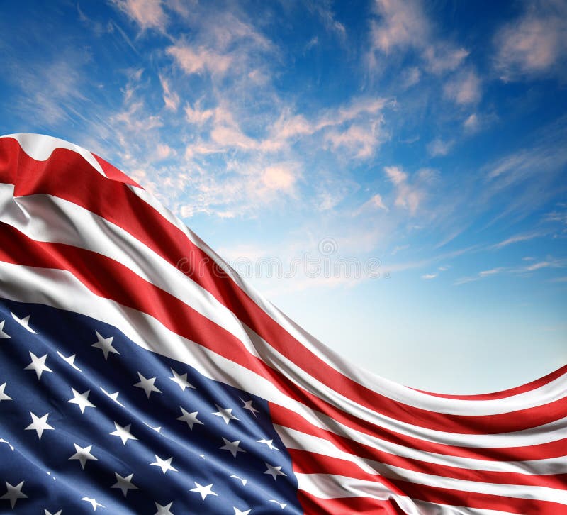 American flag in sky stock image. Image of outdoors - 166415573