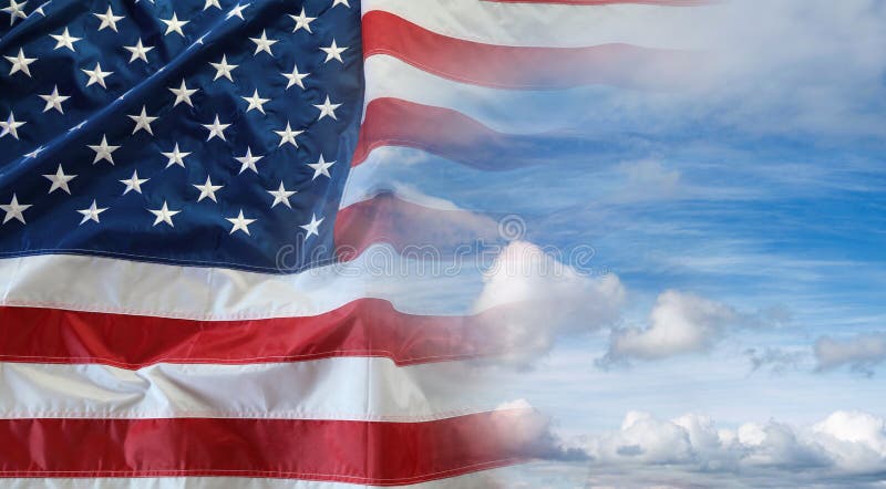 American flag in sky stock illustration. Illustration of flag - 183998877
