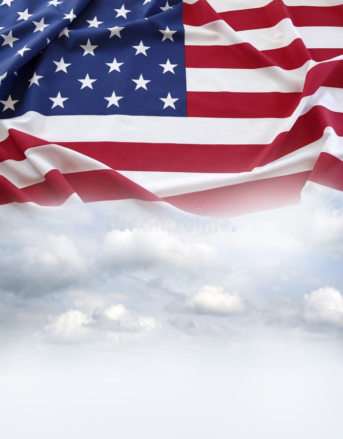 American flag in sky stock image. Image of object, america - 106171753