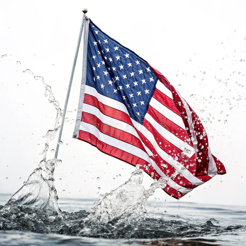 American Flag Splash on Transparent Background Stock Illustration ...