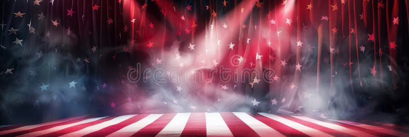 American Flag Stage Backdrop a Dramatic Stage Backdrop with an American ...