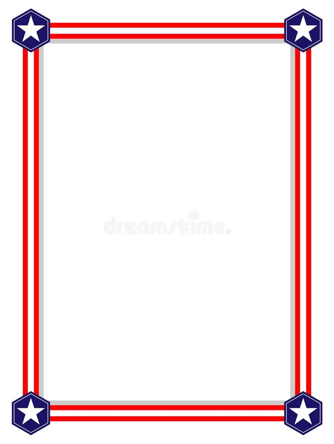 American Flag Stars Symbols Border Frame Stock Vector - Illustration of ...