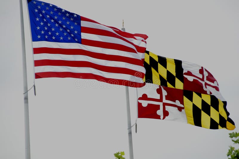 Two flags flying together stock image. Image of flying - 170165379