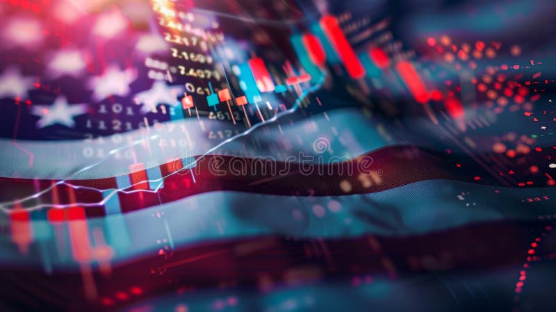 The American Flag Stock Market.AI Generated Image Stock Photo - Image ...