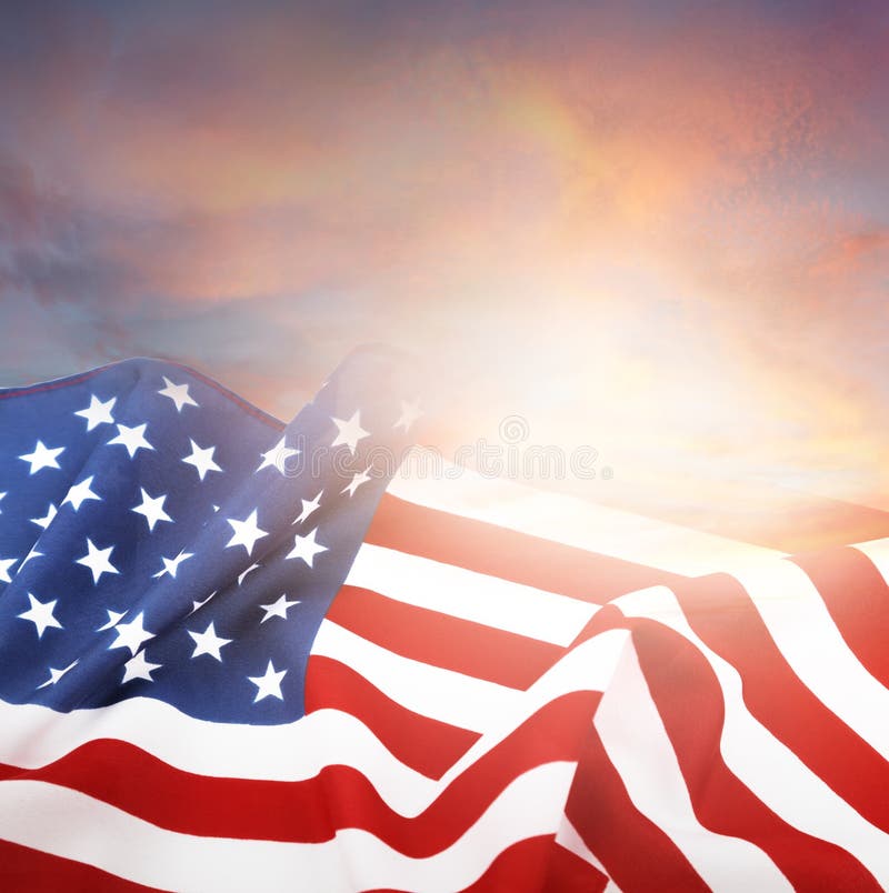 America flag and sky stock photo. Image of democratic - 244287666