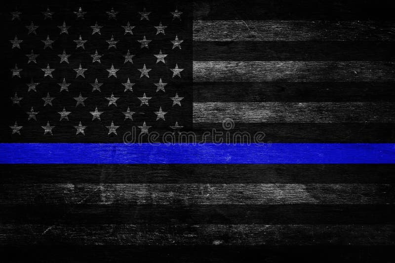 An American Flag Symbolic of Support for Law Enforcement Stock Image ...