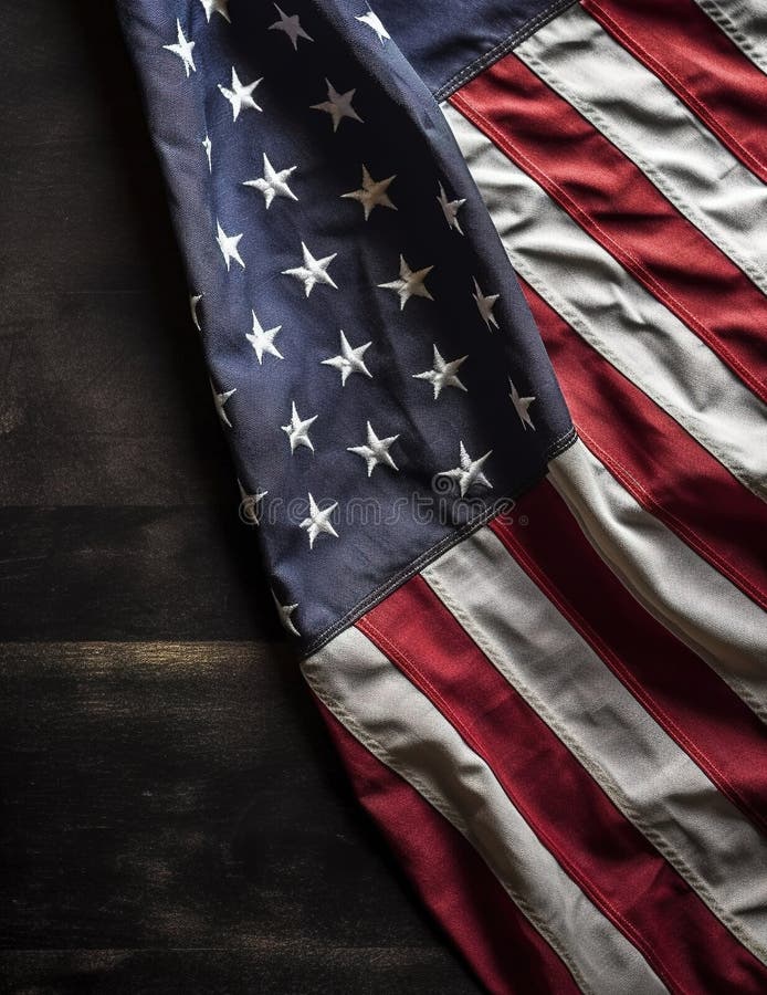 American Flag on a Table. Happy Veterans Day Concept Made from American ...