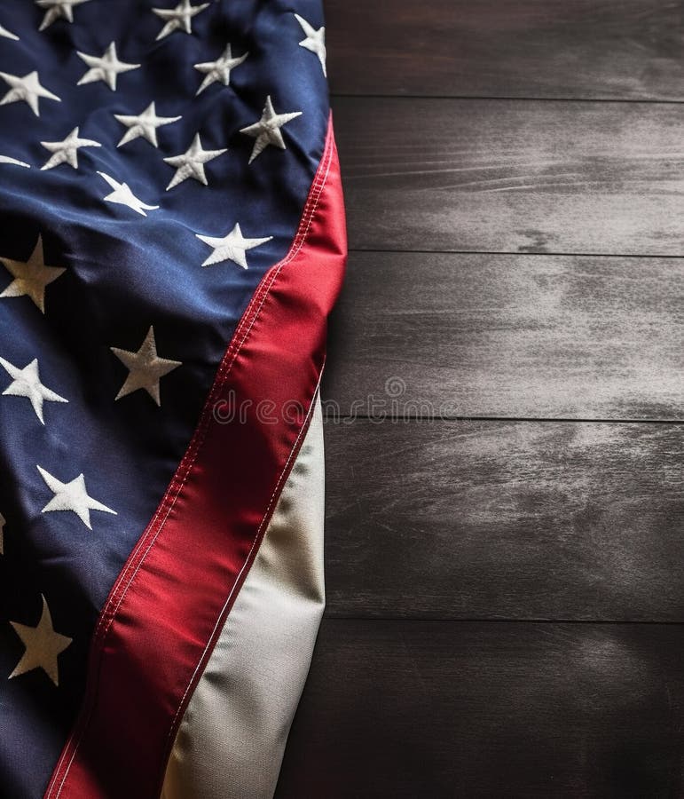 American Flag on a Table. Happy Veterans Day Concept Made from American ...
