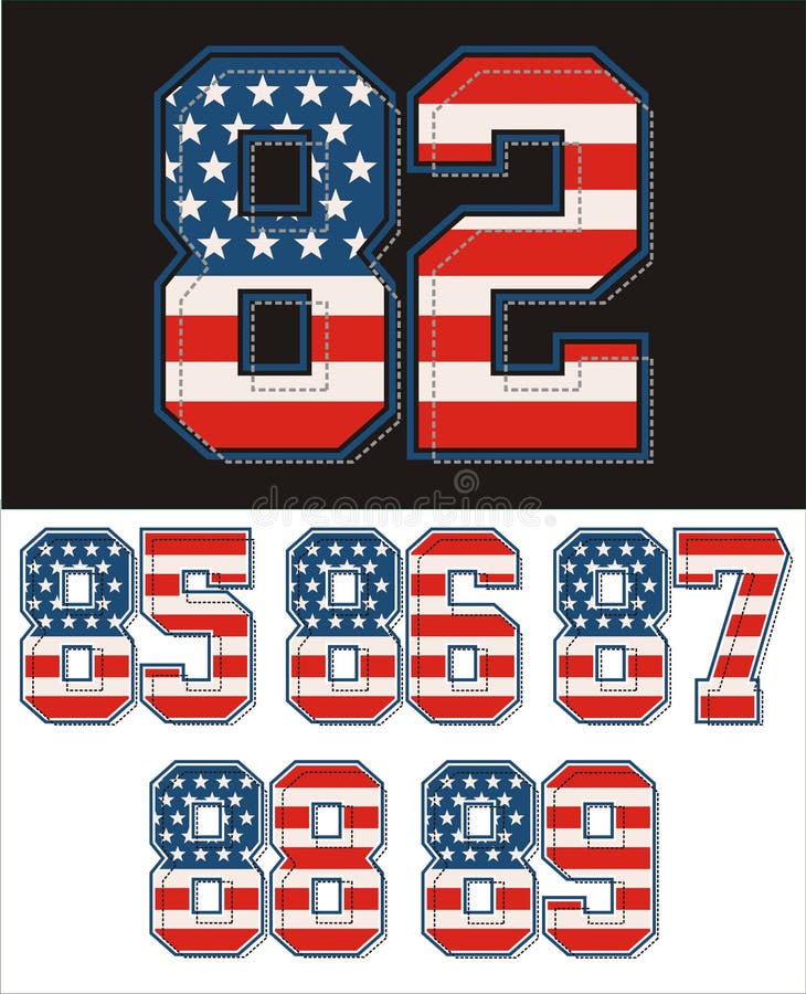 American Flag and Numbers stock vector. Illustration of fonts - 16760626