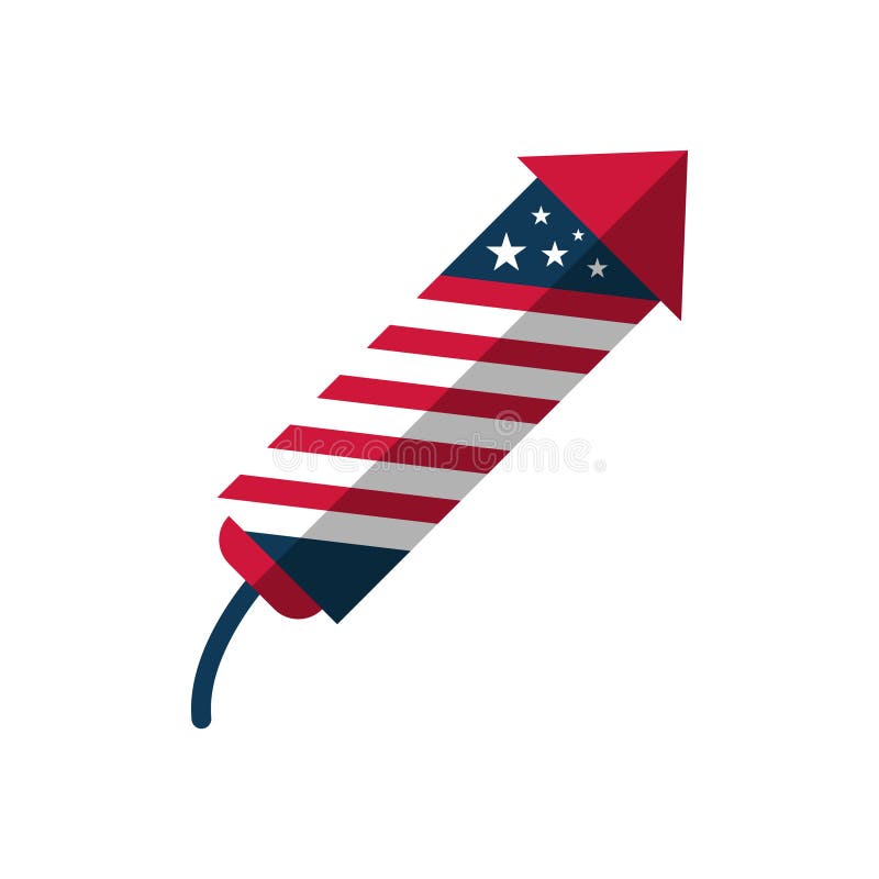 American Flag Themed Firework Rocket - Patriotic Celebration Symbol ...