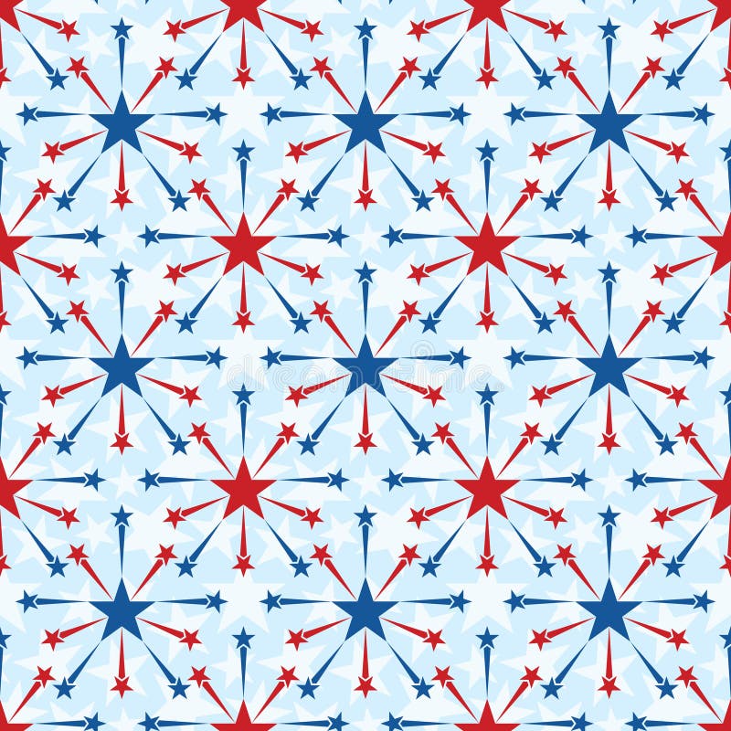 American Flag Themed Star Shapes Seamless Pattern Stock Vector ...