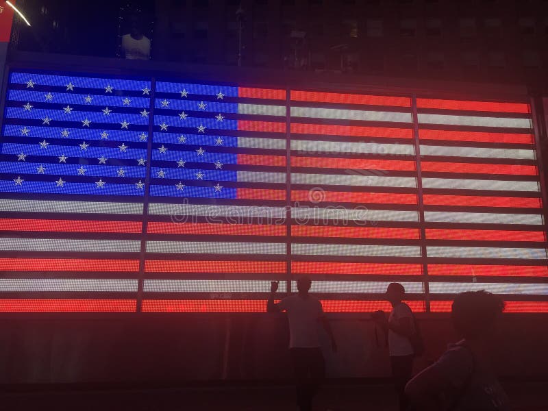 American Flag Times Square editorial photo. Image of america - 132689451