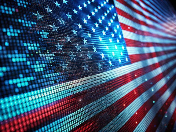 American Flag Transformed a Binary Code Digitalization Unveiling the ...