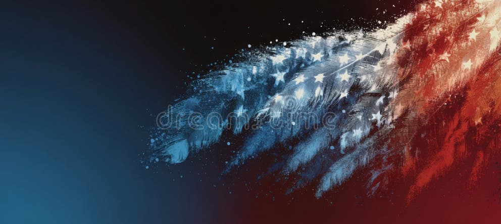 American Flag Transforming into Eagle Feathers on Gradient Background ...