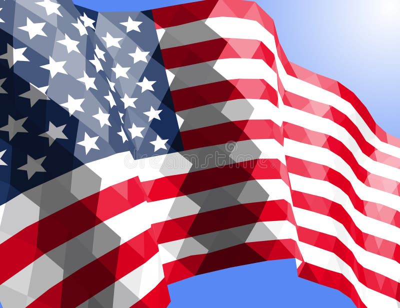 American Flag Ripple. Vector Background. Stock Vector - Illustration of ...