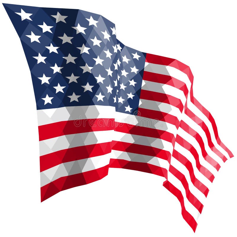 American Flag in Triangular Style. Stock Vector - Illustration of ...