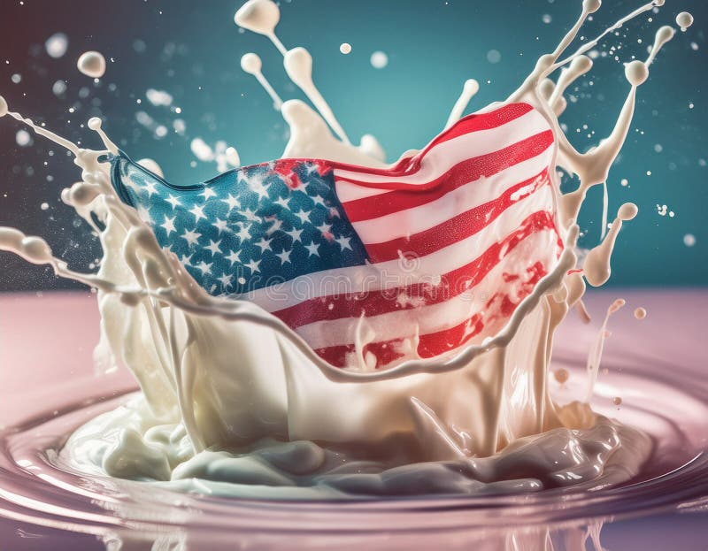American Flag USA from Splashing Milk Stock Illustration - Illustration ...