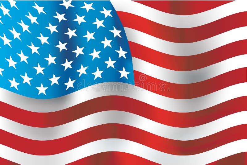 Curved American Flag Vector The 'Stars And Stripes' Flag Of The United