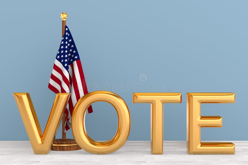 American Flag and Vote. 3d Illustration Stock Illustration ...