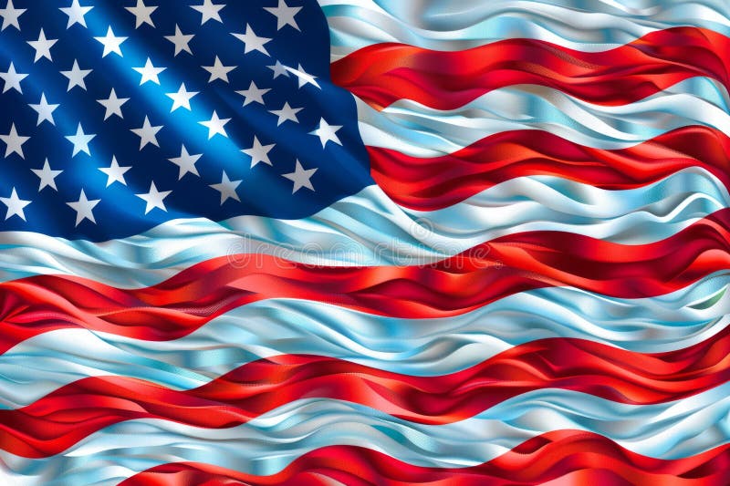 An American Flag with Waves on it Stock Photo - Image of states ...