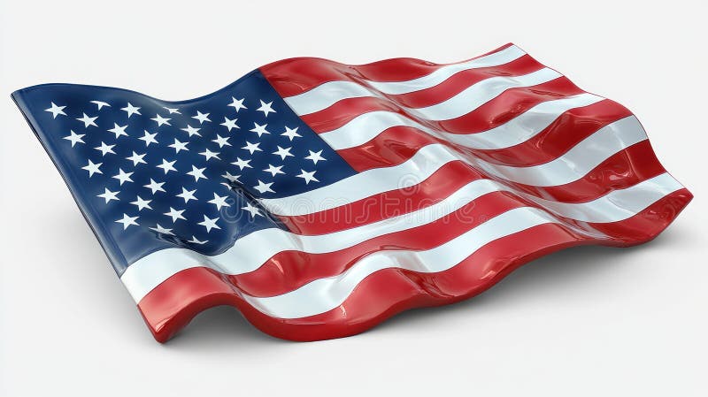 3D American Flag in Motion stock illustration. Illustration of vector ...