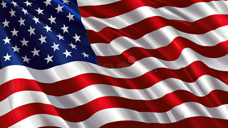 American Flag Waving with a Dynamic Flow, Symbolizing Patriotism Stock ...