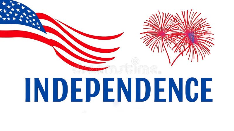 American Flag Waving on Independence Day Stock Illustration ...