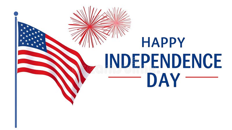 American Flag Waving on Independence Day Stock Illustration ...