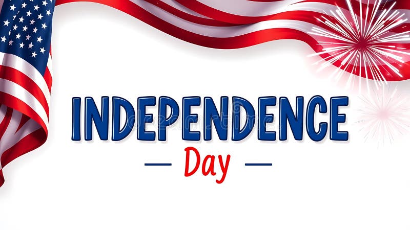 American Flag Waving on Independence Day Stock Illustration ...
