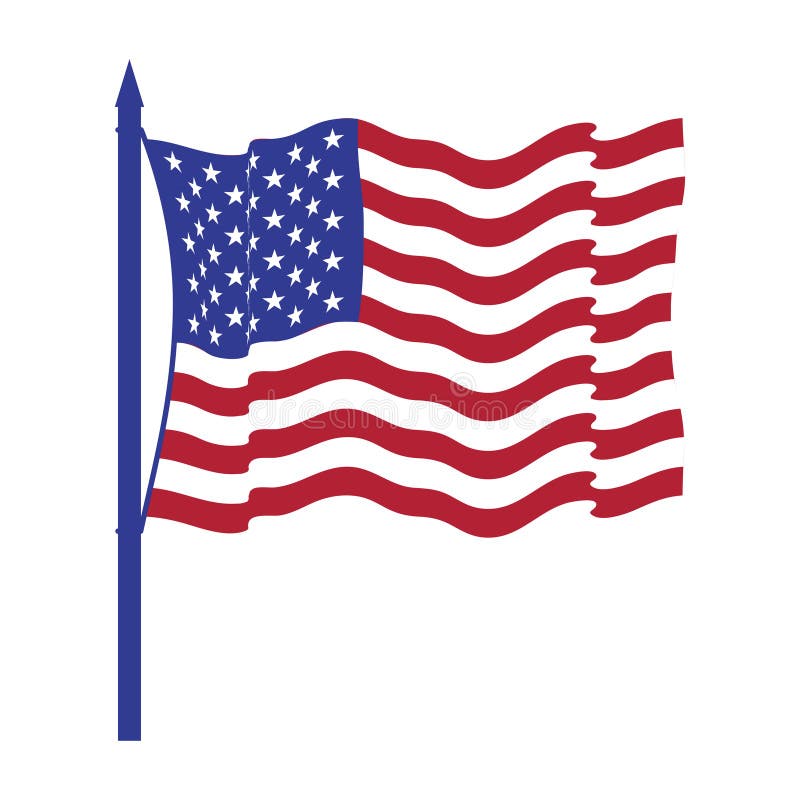 American Flag Background with Slanted Border. Flat Vector Illustration ...