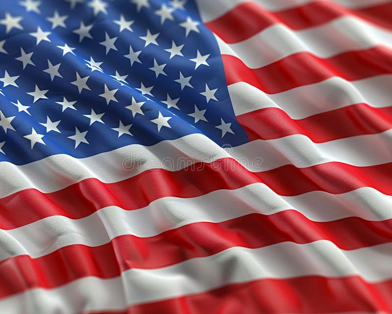 An American Flag Waving in the Wind Close-up Stock Image - Image of ...