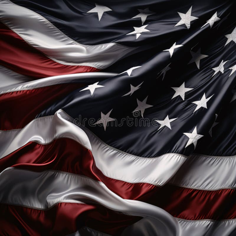American Flag Waving in the Wind. 3d Rendering, 3d Illustration Stock ...